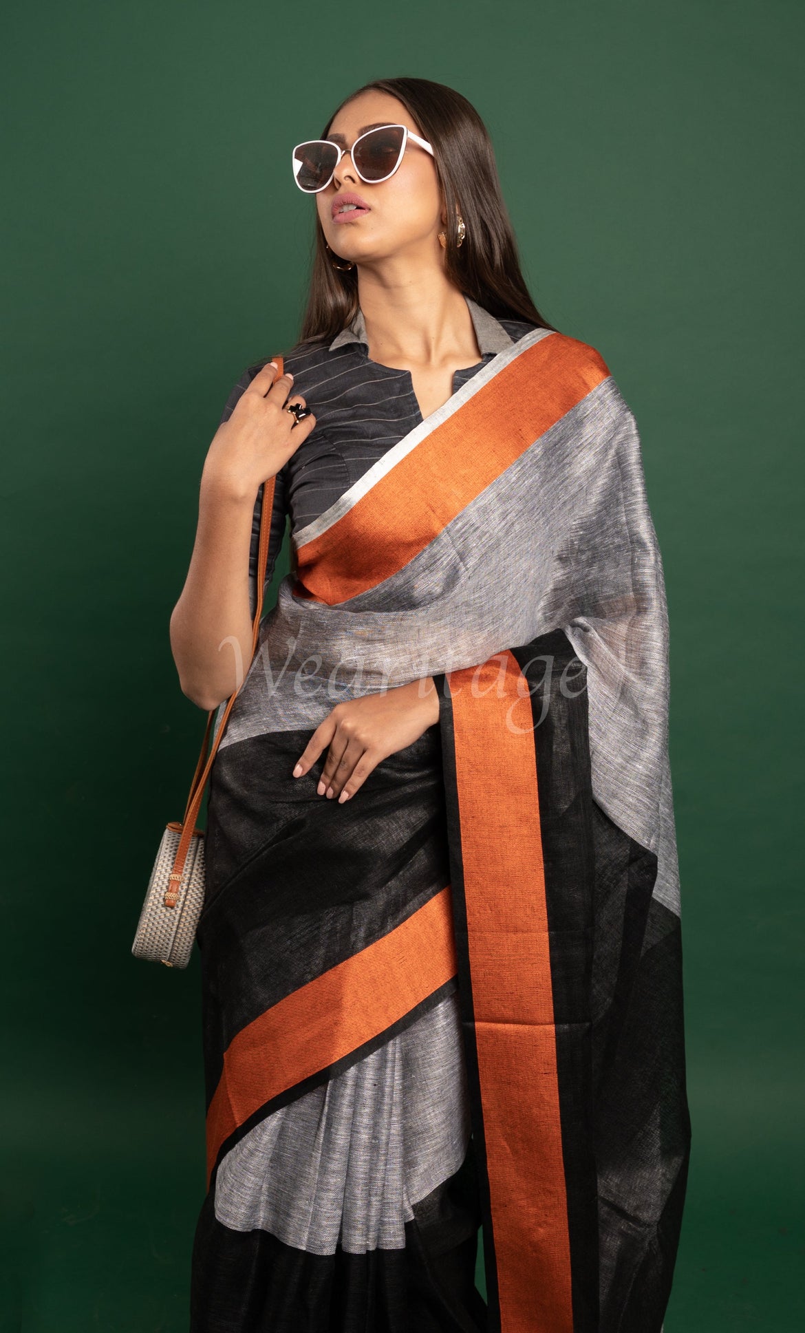 Orange Shiburi dye Uppada Silk Moti Work Saree – Wearitage